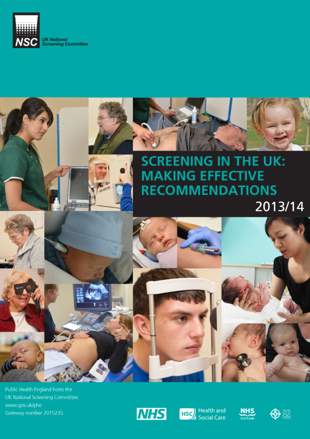 New report summarises screening recommendations made during 2013 to ...