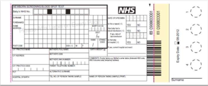Blood spot cards are changing – PHE Screening