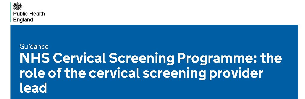 New guidance for cervical screening provider leads – PHE Screening