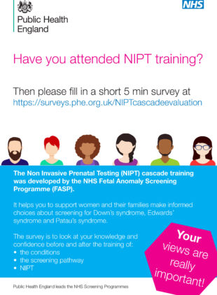 We need your help to assess impact of NIPT cascade training – PHE Screening