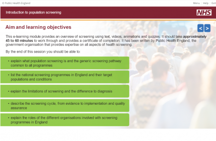 Our new introduction to population screening e-learning module is live ...