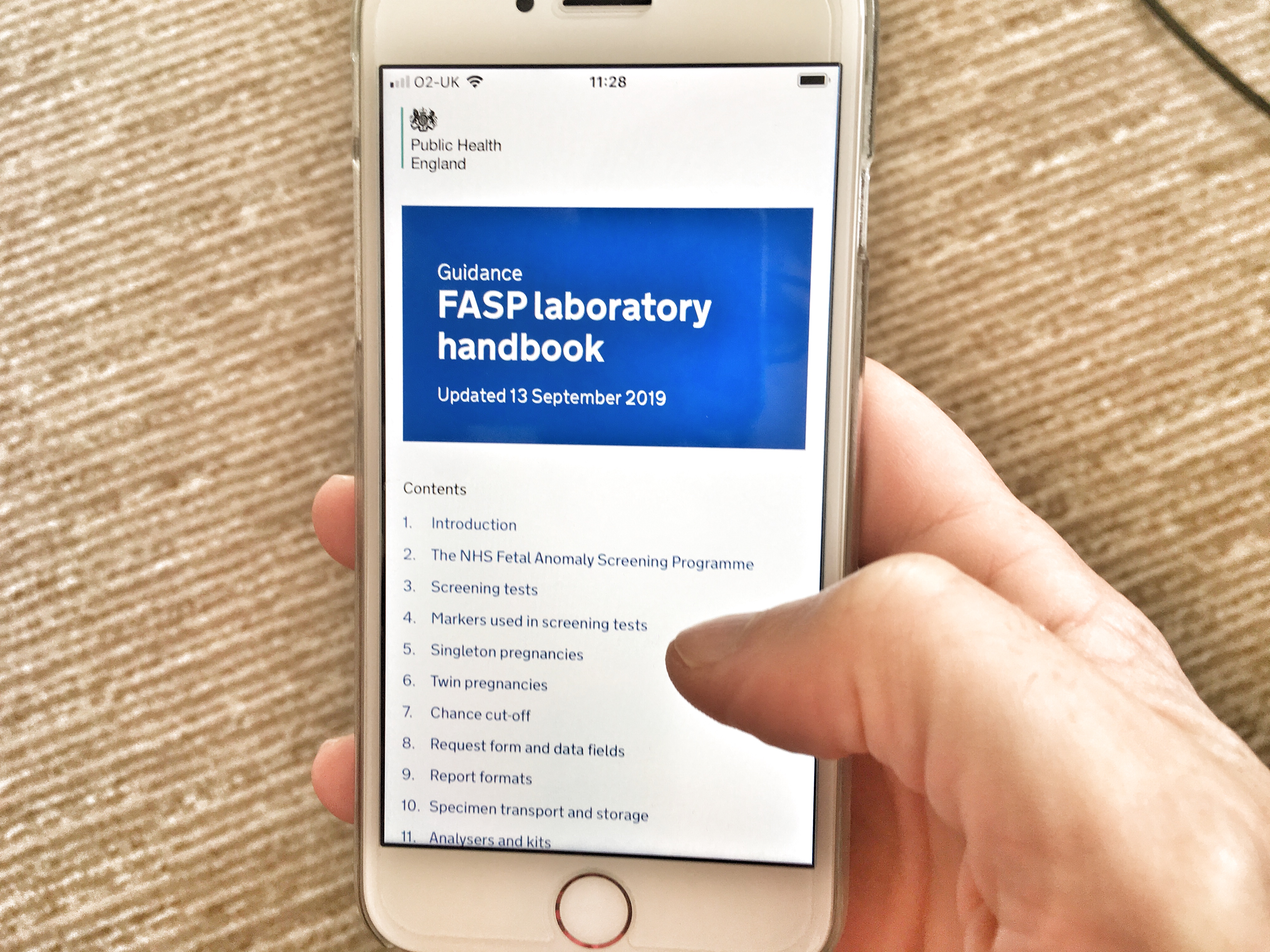 Updated laboratory handbook for FASP - PHE Screening
