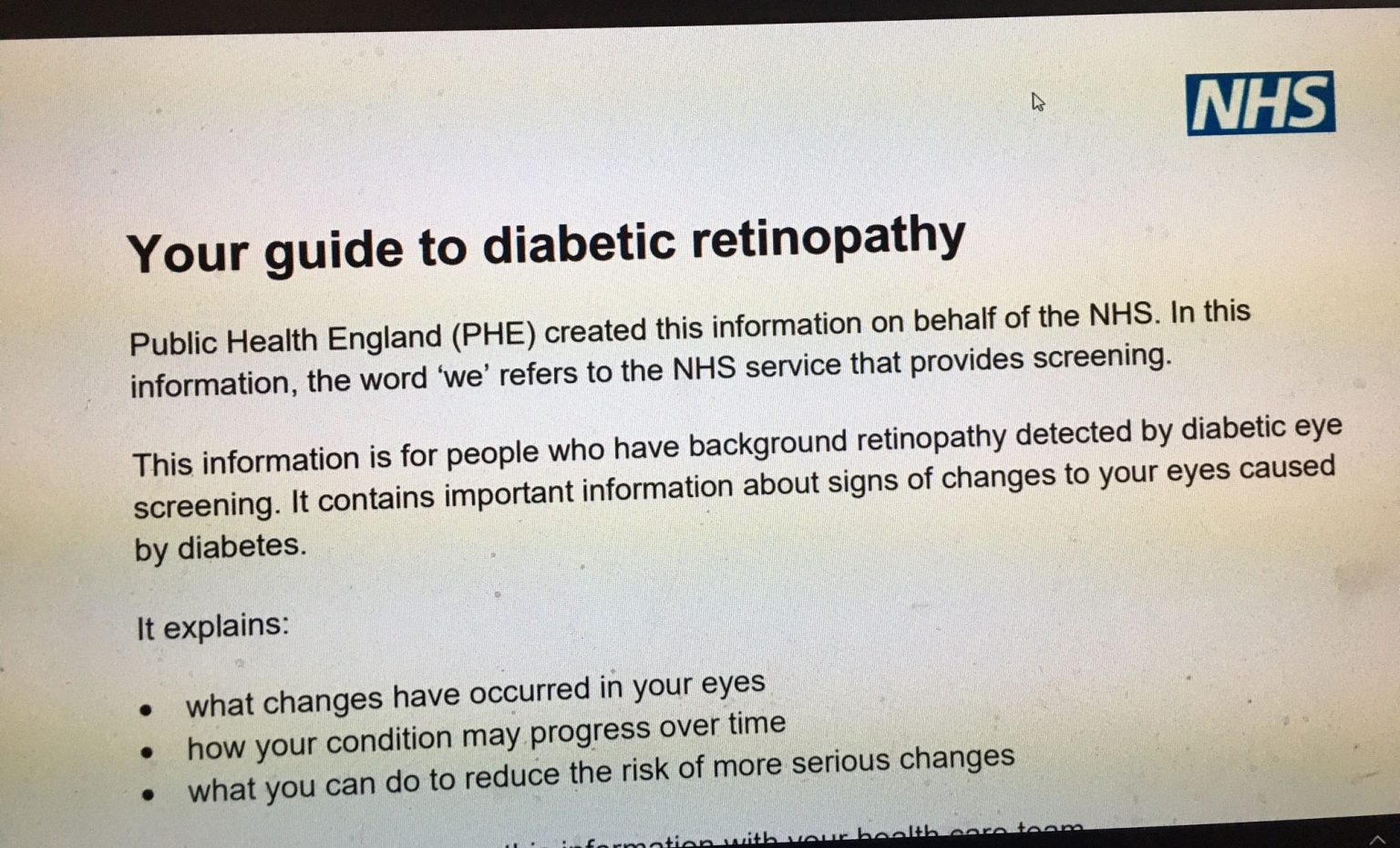 New printable A4 PDFs of AAA and diabetic eye screening information ...