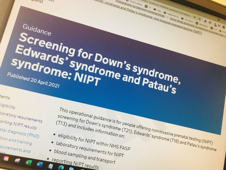 New operational guidance for NIPT screening within the NHS – PHE Screening